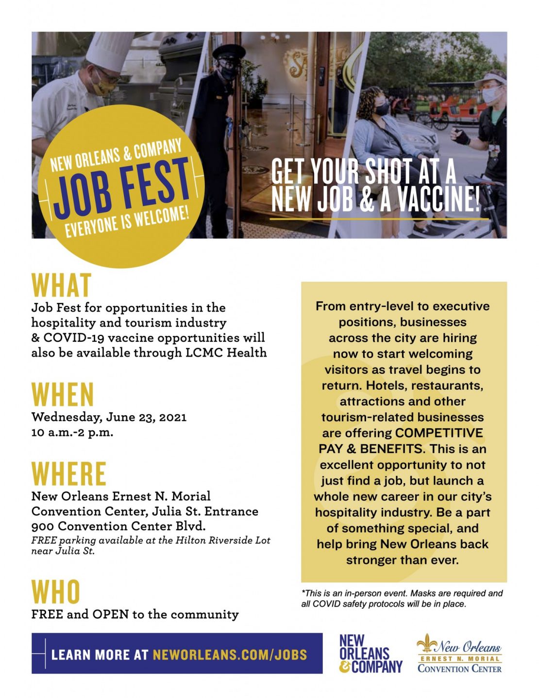 June Job Fest at Convention Center | June 23, 2021 | New Orleans and ...