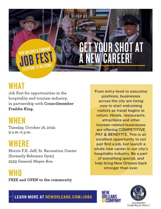 October Job Fest at Morris F.X. Jeff Sr. Recreation Center| October 18 ...